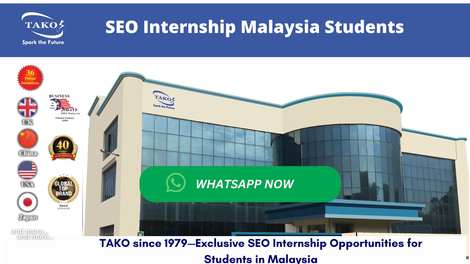 TAKO Since 1979—SEO Internship Malaysia Students